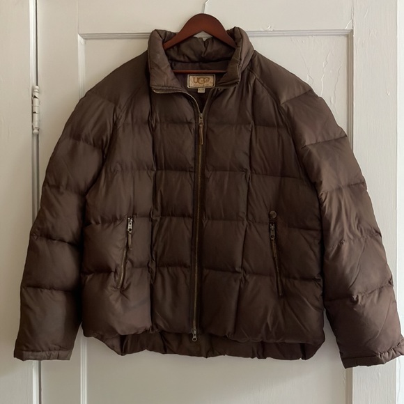 UGG | Jackets & Coats | Nwt Ugg Dark Brown Puffer Jacket Coat Mens Xxl ...